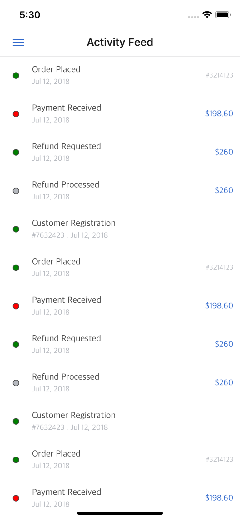 React Native Dashboard Template - Starter Kit - Instamobile