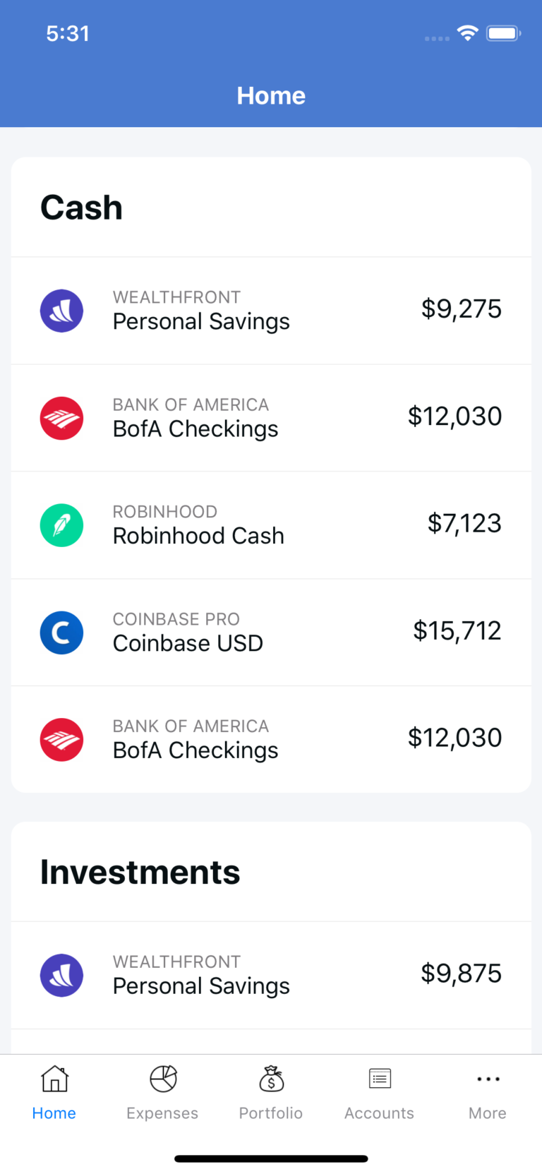 React Native Finance App Template - Finance UI Kit - Instamobile