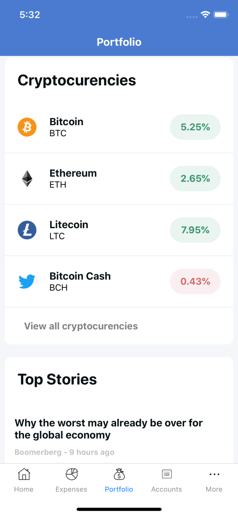 React Native Finance App Template - Finance UI Kit - Instamobile