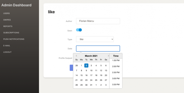 Admin Panel Dating App - instamobile