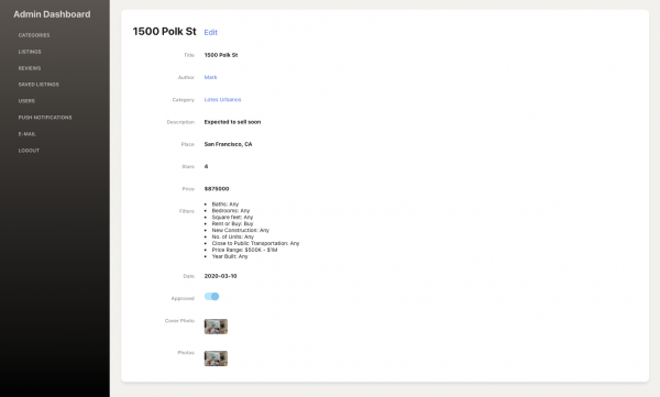 Admin Panel Store Locator - instamobile
