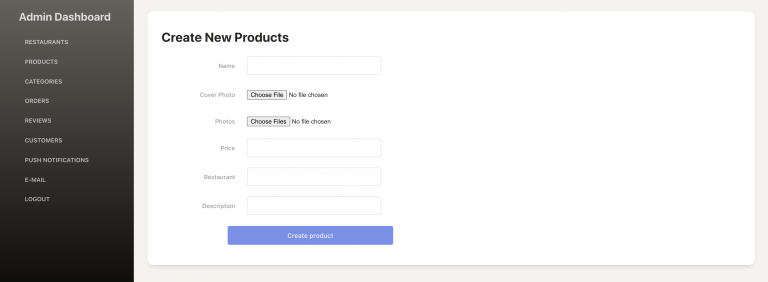 Admin Panel Food Delivery App - instamobile
