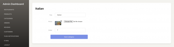 Admin Panel Food Delivery App - instamobile
