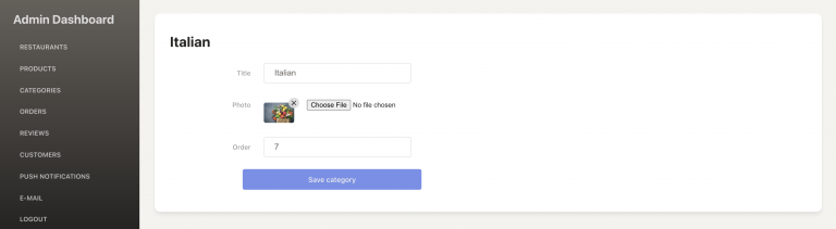 Admin Panel Food Delivery App - instamobile